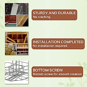 ALhom Tea Bag Organizer, Up to 80 Tea Bags Storage, 360-Degree Carousel, Tea Holder Compatible with Tea Bags, Sugar Packet for Counter, Tea/Coffee Station, Guest Room, Mother's Gift, Tea Lovers