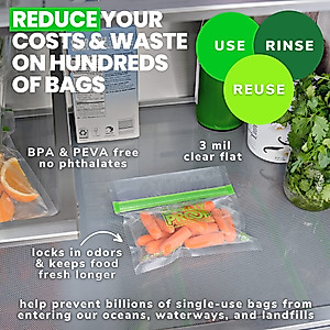 REUSABLE STORAGE BAGS BUNDLE Designed by Smelly Proof - Made in USA, PEVA & BPA FREE - Clear, 3-Mils Thick - Pack of 35 (10 XS-Small, 10 SM-Snack, 10 Med-Sandwich, 5 Extra Large)