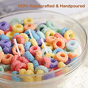 Cereal Candle Vanilla Candle Food Candles Gifts for Women Food Candles Fruit Loops Ice Cream Candle Soy Wax Vanilla Scented Cool Cute Candle Aesthetic Gifts Valentines Gifts (Cereal Bowl)