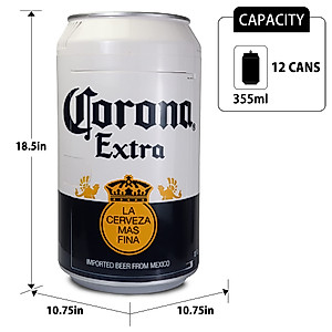 Koolatron Corona 12 Can Portable Mini Fridge w/ 12V DC and 110V AC Cords, 10L (10.6 qt) Beer-Can Shaped Personal Cooler, White, Travel Fridge for Drinks, Snacks, Lunch, Home, Office, Dorm Room, RV