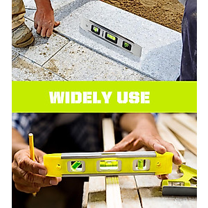 URASISTO 9 Inch Magnetic Box Level Torpedo Level with 45°/90°/180° Bubbles, Small Measuring Tool