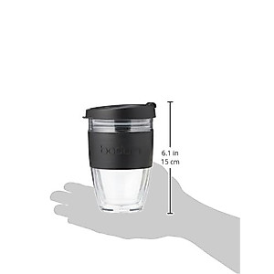 BODUM JOYCUP Travel Mug, double wall, 0.3 l, black band, Plastic