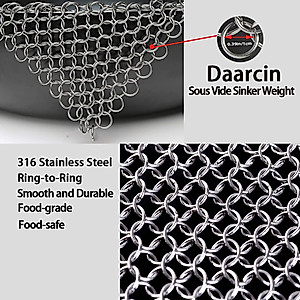 Sous Vide Weights 1LB,Food Grade 316 Stainless Steel Sinker Weight Net for Sous Vide Cooking,Reusable Sous Vide Cooking Accessory, Keep Food Submerged with 4pcs S Hooks