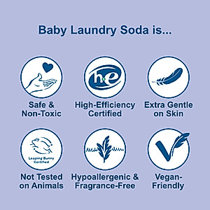 Nellie's Baby Laundry Soda - Hypoallergenic Powdered Laundry Detergent For Babies & Children - 1,110 Load