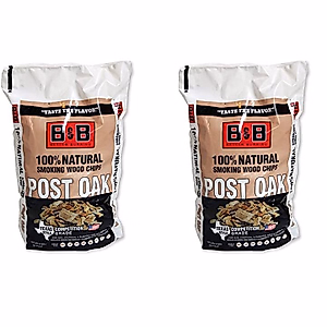 B&B Charcoal Inc Post Oak Smoking Chips (Two Pack), 180 cu in (00124)