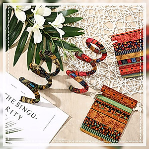 2 Pcs Spiral Lock Hair Tie Dreadlock Accessories Iron Wire Embedded Ponytail Holders Colorful Bohemian Style Loc Hair Accessories Bendable Long Dread Bands for Women Men Thick Curly Hair with 2 Bags