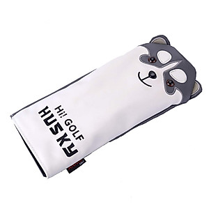 PLUSKER 1PC Golf Club Head Cover for Driver Synthetic Leather with Husky Pattern Design Creative Golf Headcover