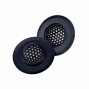 Antrader Kitchen Sink Strainer,2.17" Top / 1.18" Basket,Stainless Steel Sink Drain Strainer,Black,2 Pack