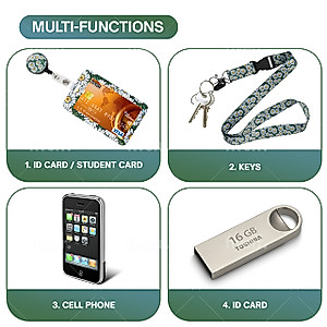 BGHSE Personalized Vertical ID Badge Holder with Lanyard - Fashionable ID Card Holders with Detachable Neck Lanyards - Soft Fiber,Metal Clip,Sturdy Buckle for Key,Wallet