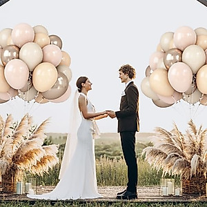 Blush Gold Beige Neutral Balloons 50pcs 12 inch Blush Champagne Gold Latex Balloons Sand White Nude Apricot Helium Balloons for Birthday Party Decoration Wedding Baby Shower Bride DIY Supplies