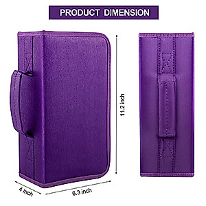 Bivisen CD/DVD Case Holder, 128 Capacity CD VCD Media Wallet, Storage, Holder, Booklet, Organizer (Purple)