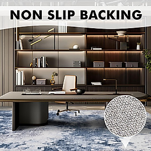 Area Rugs for Living Room Rug 5x7 Carpet-Rugs for Bedroom Abstract Modern Dining Room Rug Office Rug Low Pile Machine Washable Rug Non Slip Durable Grey Blue Rug