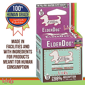Licks Pill-Free ElderDog Small Breed Dog Senior - Older Dog Vitamins and Supplements - Joint & Immune Support Supplements for Dogs - Dog Coat & Digestion Supplement - Gel Packets - 10 Use