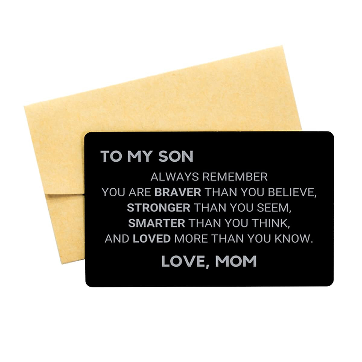 to My Son Wallet Card, Always Remember You are Braver Than You Believe, Love Mom, Son Wallet Card, Son from Mom