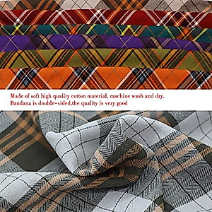 YUANKEXIANG Fall Bandana for Dogs 2 Pack - Christmas Pet Triangle Scarf Classic Plaid Reversible Bibs Kerchief Saliva Towel Set Pet Costume Accessories for Small Medium Large Dogs Cats