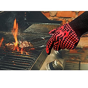 Grill and Bake Gloves,1472 Degree F Heat Resistant Grill Gloves,Non-Slip Oven Gloves Long Kitchen Gloves,arm Protection for,Grill,Cooking,Baking,Cutting,air Fryer