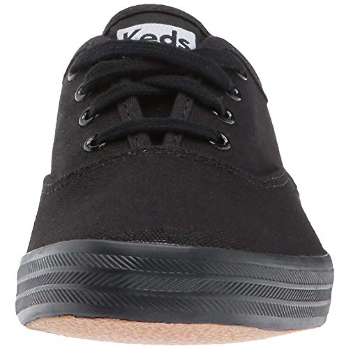 Keds Women's Champion Original Canvas Lace-Up Sneaker, Black/Black, 7 M US