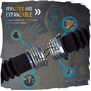 Angksorm PST-100X Respirator Hose Tube Pipe Assembly Universal 40mm Thread Extension Hose, 20-inch Length, Black, 1PCS