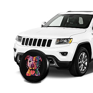 MSGUIDE Spare Tire Cover Cherish The Pitbull Waterproof Wheel Tire Protectors for Jeep, Camper Travel Trailer, RV, SUV, Truck and Many Vehicle - Universal Fits Tire (14" 15" 16" 17")