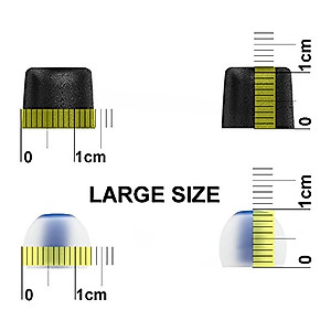 12pcs (NSY-BMF-sB) S/M/L Premium Memory Foam and Silicone Replacement Eartips Earbuds Adapters Compatible with Fitbit Flyer Wireless Earphones/Headphones