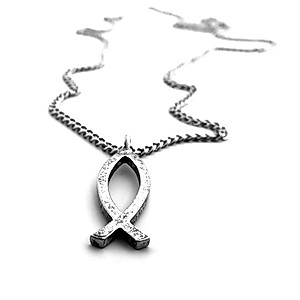 FORGIVEN JEWELRY Jesus Fish Large Ichthus Chain Necklace