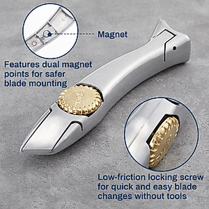 WILLBOND 4 Sets Heavy Duty Roofing Shark Knife with 3 Pcs Utility Knife Blades Replacement Roofing Tools Carpet Knife Blade Cutter for Indoor Outdoor