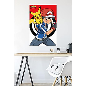 Trends International Pokémon - Ash And Pikachu Wall Poster, 22.375" x 34", Unframed Version