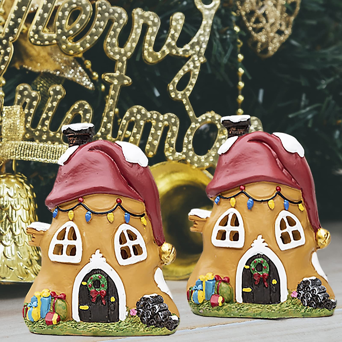 Solar House Statue Outdoor Garden Lights House Garden Sculptures Solar LED Light Decorations