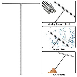 Echaprey Professional T Shape Stainless Steel Crepe Maker Batter Spreader to Fit Large Crepe Pan Maker (B)