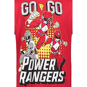 Power Rangers Toddler Boys 2 Pack Graphic Short Sleeve T-Shirt Red Grey 4T