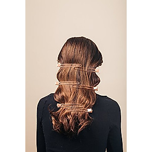 Kitsch Styling & Sectioning Hair Clips - Open Shape Alligator and Duck Billed Clips for Long & Short Hair | Roller Clips, 6 pcs (Gold)