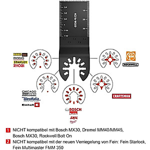 65 PCS Professional Wood/Bi-Metal Oscillating Saw Blades Universal Quick Release Multitool Tool Blade Set Compatible with Bosch, Craftsman, Fein, Ridgid and More
