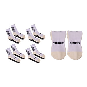 The Grip Sock Youth Socks, Soccer Socks Kids, Anti Slip Soccer Socks, Trampoline Socks, Non Slip Football Grip Socks, Kids socks 4 pk Kids ages 4-10 (White)