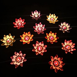 Housoutil Outdoor Lantern Led Night Light 3pcs Floating Lanterns, 6inch Floating Light Floating Candles for Pool Garden Fish Tank Decoration (Orange) Outdoor Lantern Led Night Light