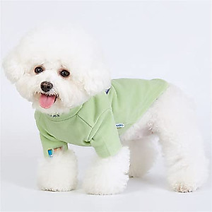 Cute Dog Sweatshirt Heart-Shaped T-Shirt Soft Solid Color Turtleneck Clothes Pet Puppy Pullover Cat Warm Costume (FB1,Green)