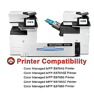 W9050MC Black Toner Cartridge,W9050MC Capacity Toner Cartridge, Compatible Replacement for Managed MFP E87660 MFP E87640 MFP E87640Z MFP E87650 MFP E87650Z Printer.(1 Pack/ Black)