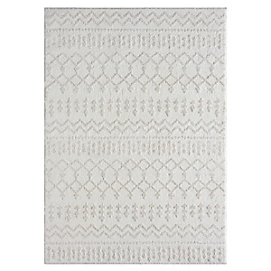 LUXE WEAVERS Ibiza Collection 8742 Cream 6x9 Modern Abstract Area Rug