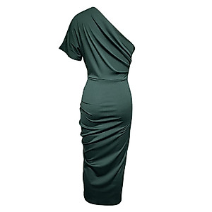 Mini Dresses for Women Summer Women's Casual Fashion Dresses Solid Tunic Cocktail Party Dress Sexy Split Cold Shoulder Green