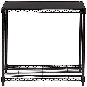 Amazon Basics 2-Tier Stackable Storage Shelf, Black, 13.3 D x 23.2 W x 22.2 H in