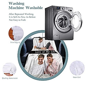 Thecooboy Custom Blanket with Photo Design Your Text Personalized Blankets Customized Gifts (2 Photo, 50"x30")