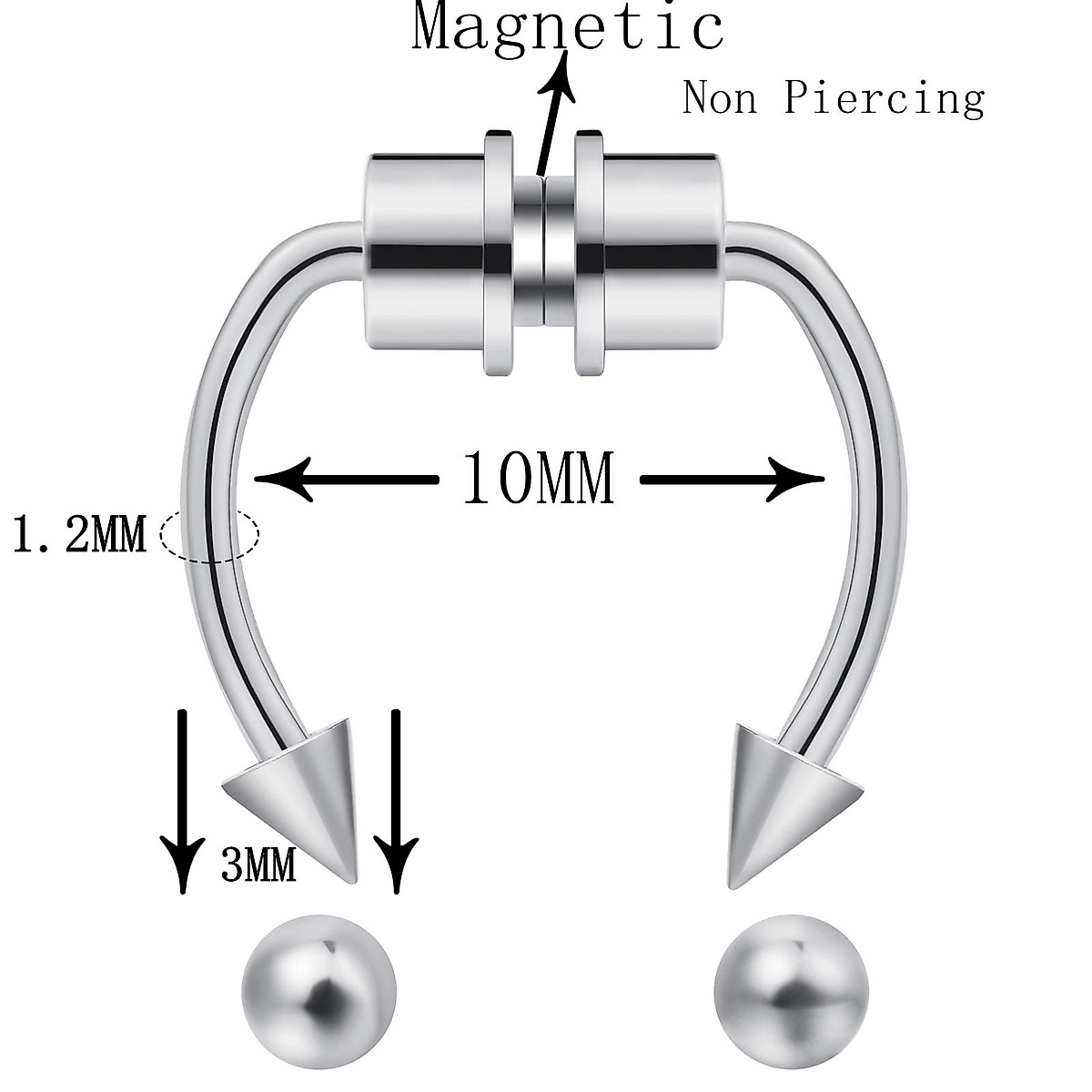 outerunner Fake Nose Ring Septum Piercing Magnet Magnetic Nose Hoop Rings Faux Septum Rings Non Piercing Clip On Nose Hoop Rings