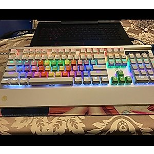 37 Keys PBT Keycaps Double-Shot Backlit Keycaps Set for Gaming Mechanical Keyboard Keycaps Rainbow Gradient