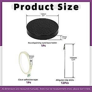 Swpeet 14Pcs 360 Degree Rotation Model Painting Stand Base Holder and 6 Inch Model Painting Alligator Clip Stick with Invisible Tape Assortment Kit Perfect for Airbrush Spraying Hobby Modeling Parts