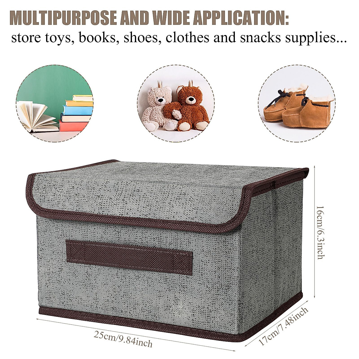 Yaomiao 20 Pcs Storage Boxes Foldable Box Large Linen Collapsible Storage Box with Lids Storage Bin Closet Organizers Case with Handle Clothes Containers Boxes for Bedroom Closet Home Office Nursery