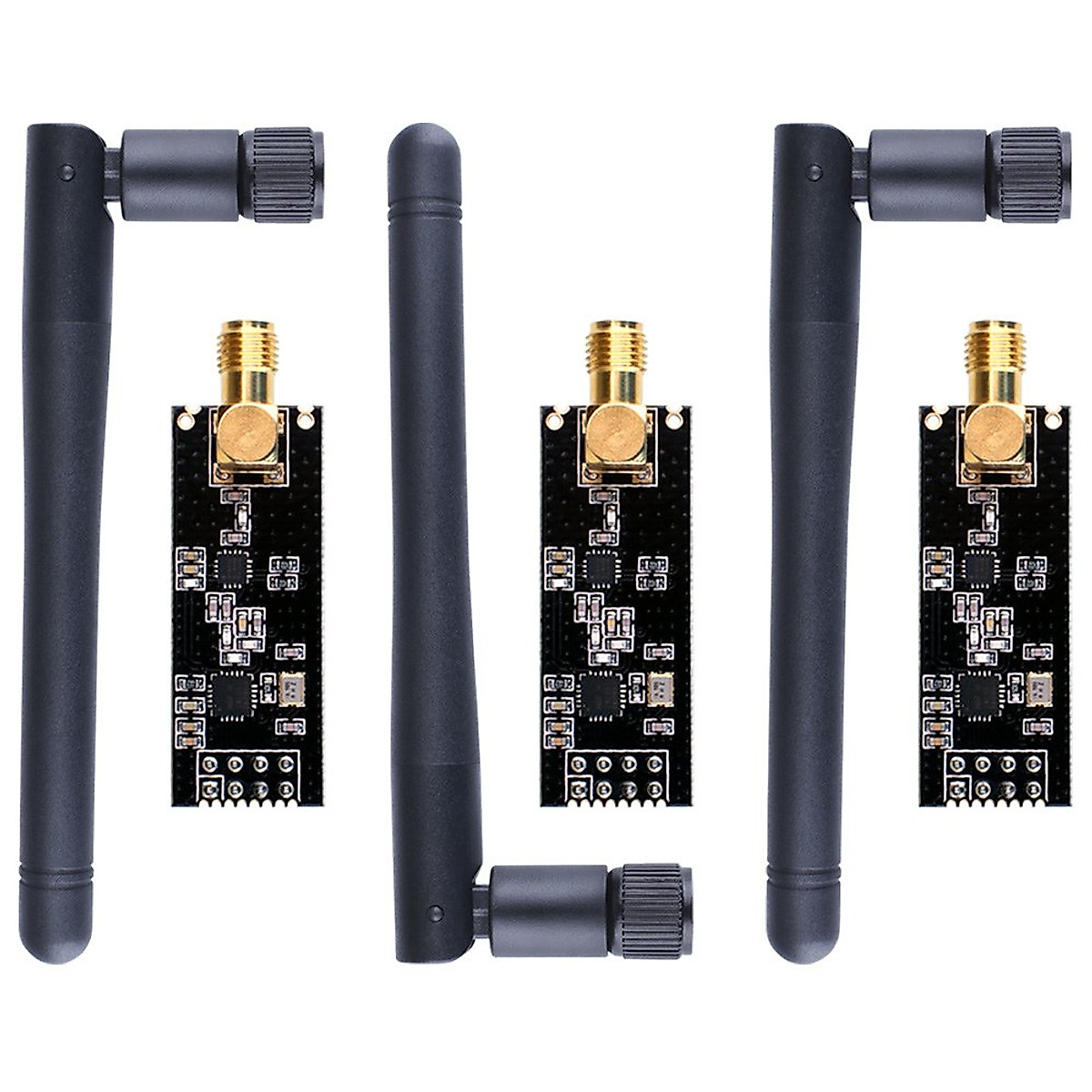 Longruner 3pcs Wireless Transceiver Module 2.4G 1100m NRF24L01+PA+LNA in Antistatic Foam for ArduinoIDE Compatible with Antenna LKY67
