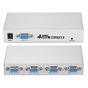 IMAGE® 1 PC to 4 Monitors Splitter Box VGA/SVGA LCD CRT 4 Port Video