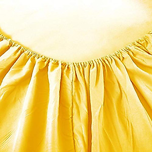 California King Size Sheet Set - 6 Piece 21 Inches Deep Pocket 1000 Thread Count Bed Sheet Set for California King Bed Double Brushed Cotton Yellow Bedding Sheets & Pillowcases