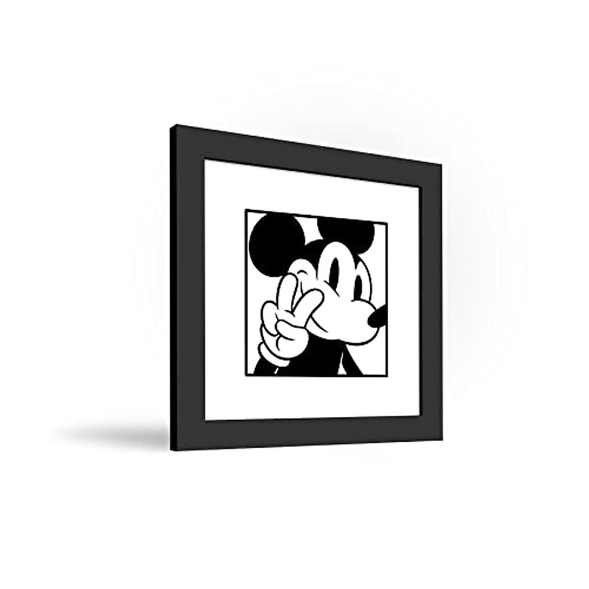 Trends International Gallery Pops Disney Mickey Mouse - Mickey Expressions - Peace Wall Art Wall Poster, 12" x 12", Black Framed Version