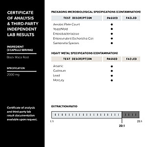 40,000mg Pure Black Maca Root Extract - Ultra Concentrated 20:1 Single Origin Wildcrafted Third-Party Tested Black Maca Powder Capsules for Men & Women - Peruvian Black Macca Root Powder -120 Veg Caps