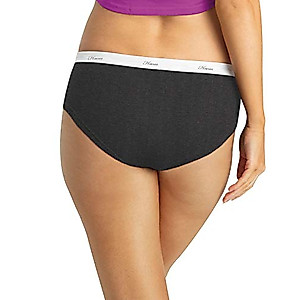 Hanes Women's Ribbed Cotton Hipster Underwear 6-Pack, Assorted, 9